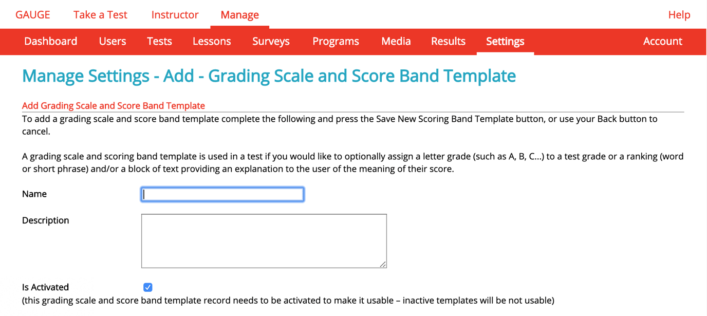 Grading Scale & Score Band Templates