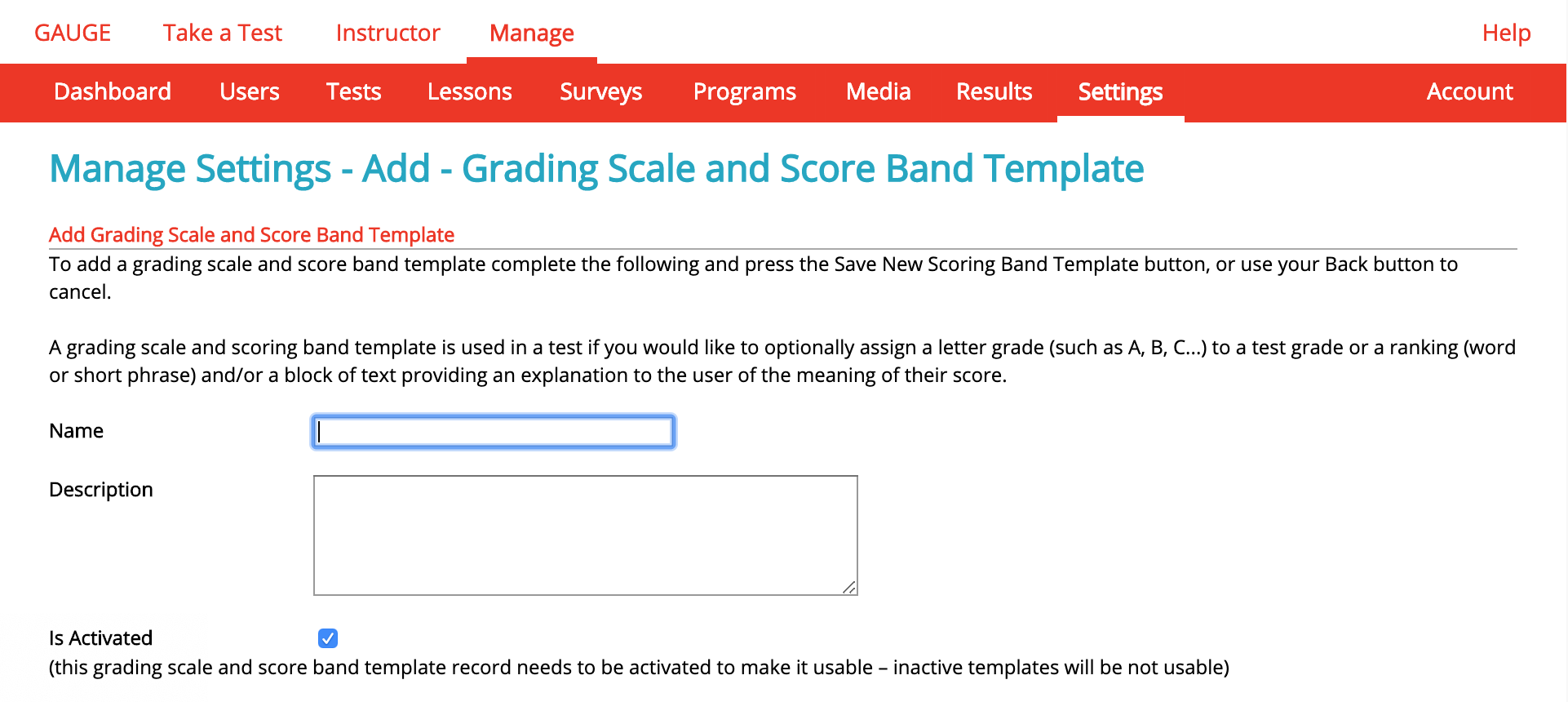 Grading Scale & Score Band Templates